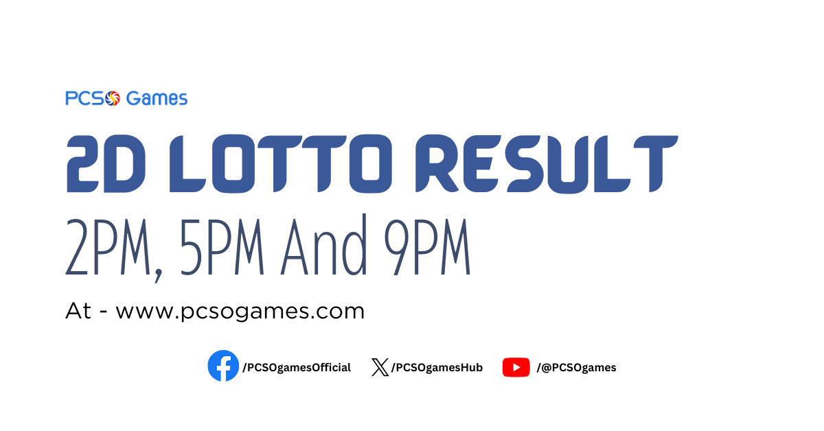 2D Result Today - PCSO EZ2 Lotto Winning Numbers
